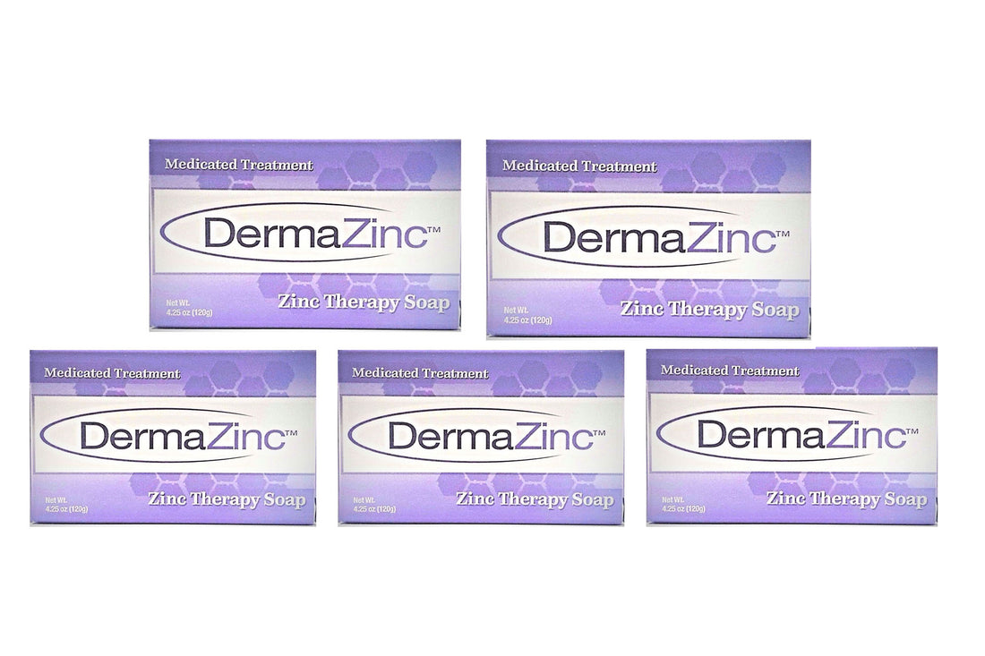 DermaZinc 5 Bar Soap Skin Therapy Zinc Pyrithione – Secrets Shared USA